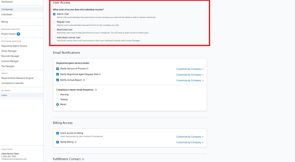 How to edit user access